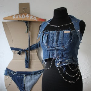 Upcycled Denim Bra Recycled Top Recycled Jeans LEVIS Bra Clothing Women ...