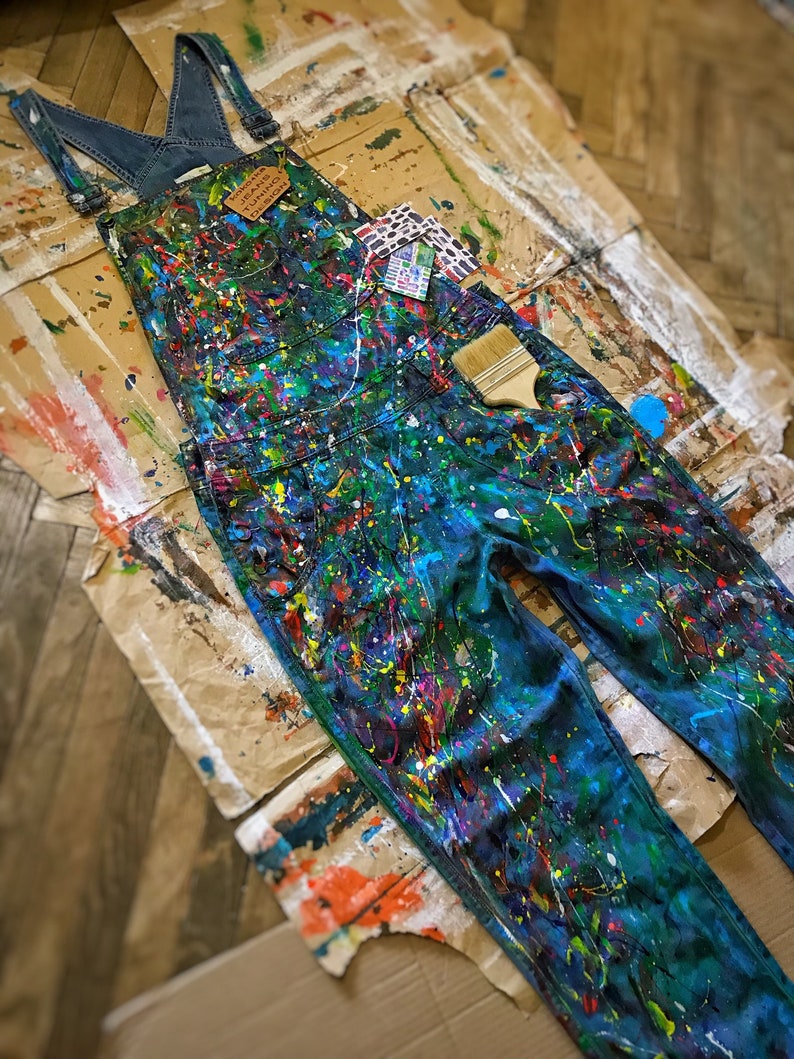 Blots on Jeans Spray Paint Paint Splatter Jeans Festival Clothing Hand ...