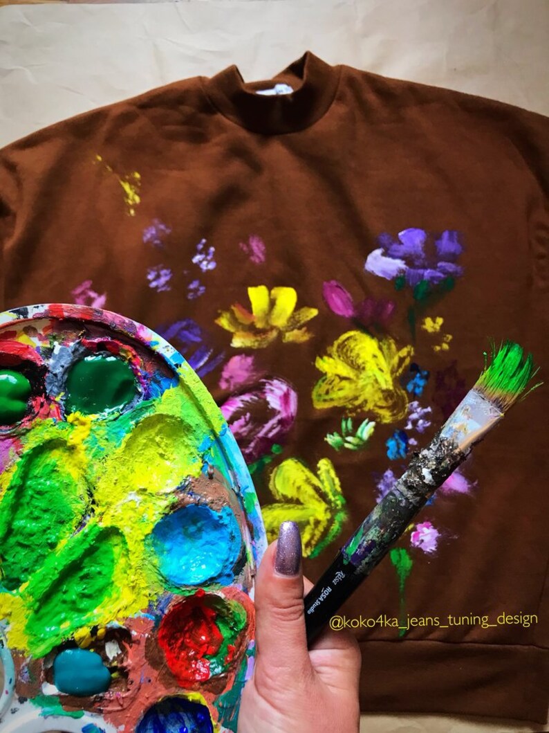 Sweatshirt With Art Work on It Art on Sweatshirt Gift - Etsy