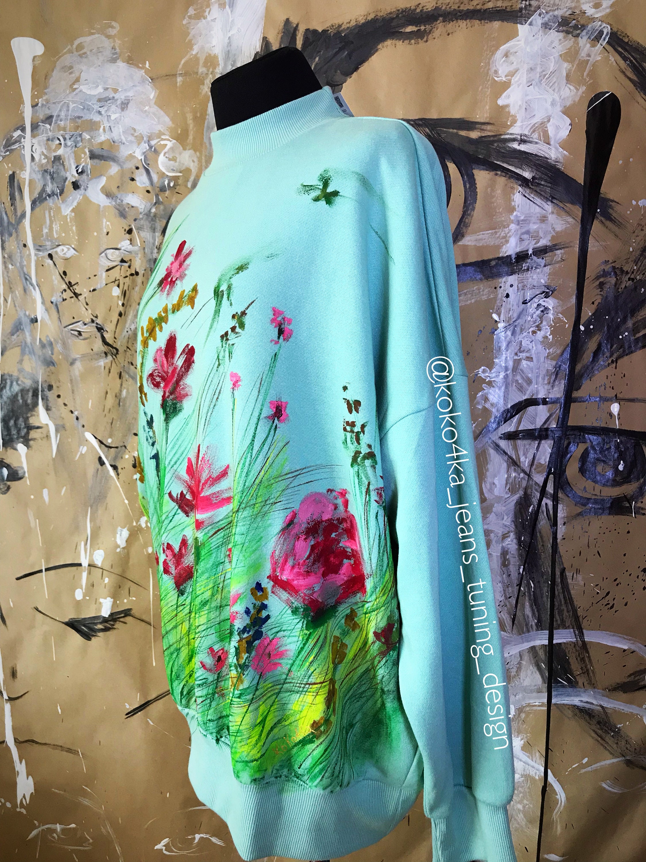 Sweatshirt With Art Work on It Art on Sweatshirt Gift Excellent Poppies ...