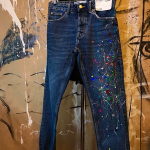 Paint Splatter Jeans Spray Paint Clothing Blots Jeans Spray Paint Paint ...