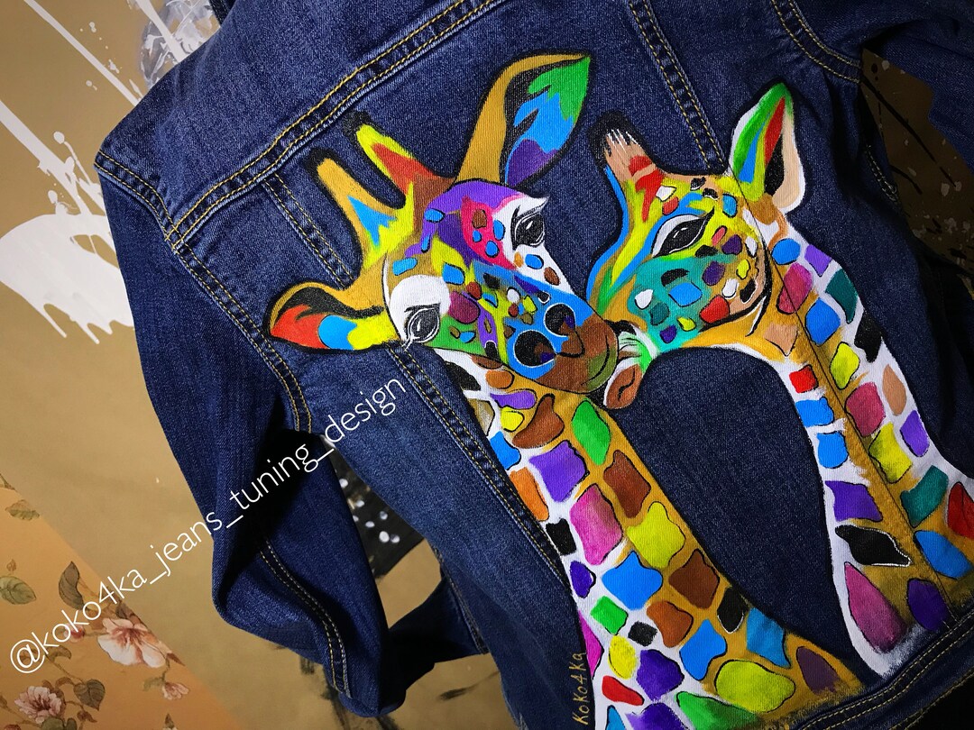 Handpainted Denim Jacket Painting Jacket With Art Work on Art on Denim ...