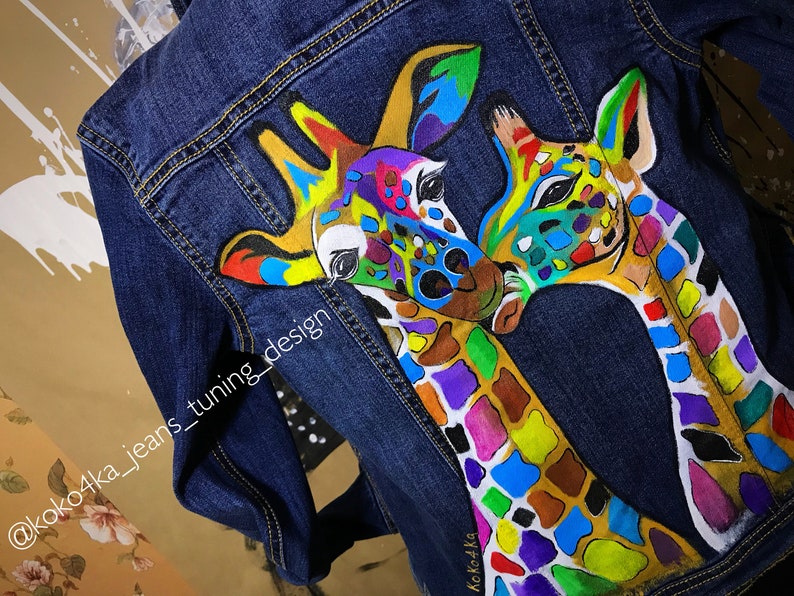 Handpainted denim Jacket painting Jacket with art work on Art | Etsy