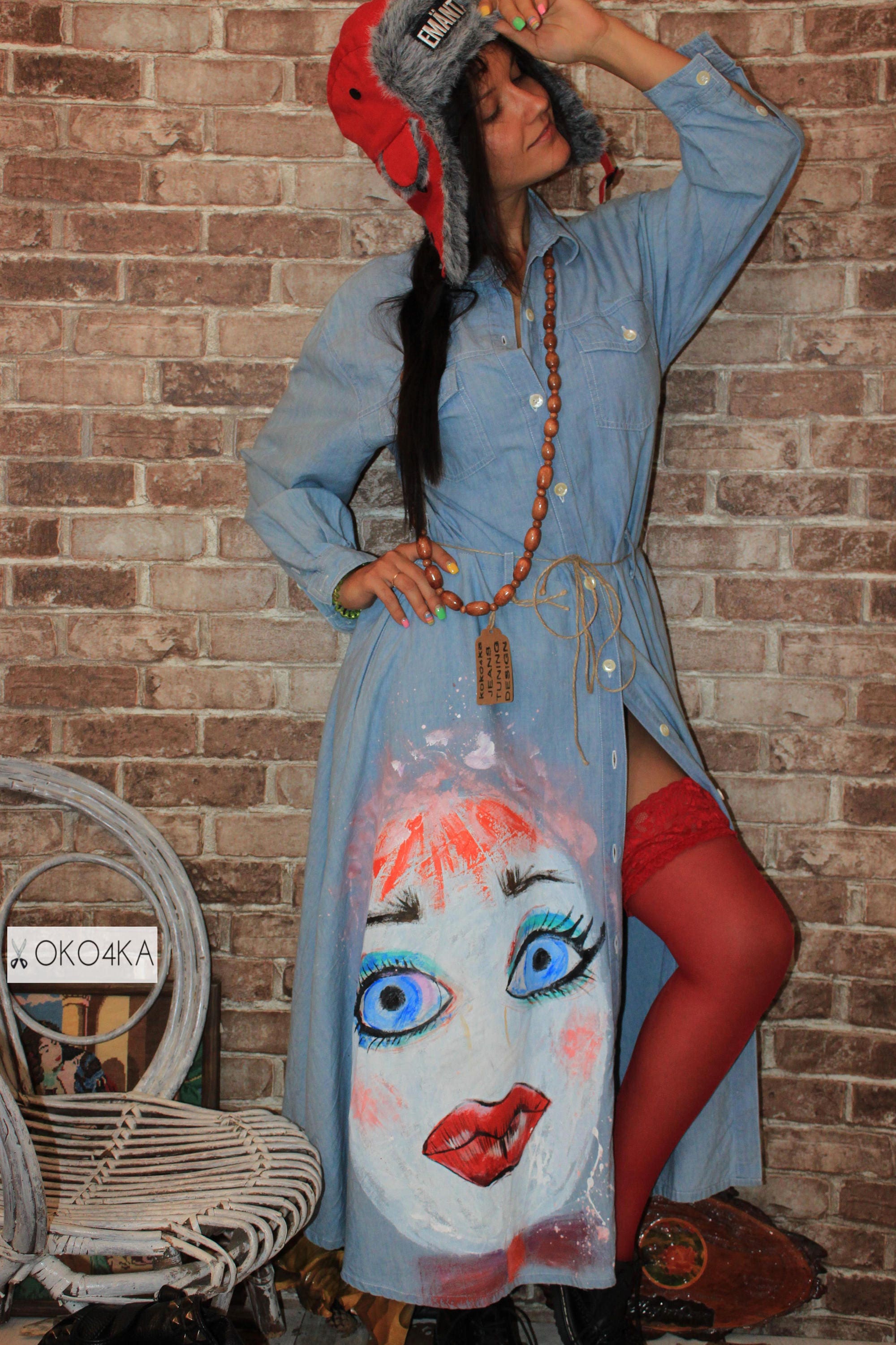 Hand Painted Denim Jacket Jacket Art Work on It Art on Denim Denim Jean ...