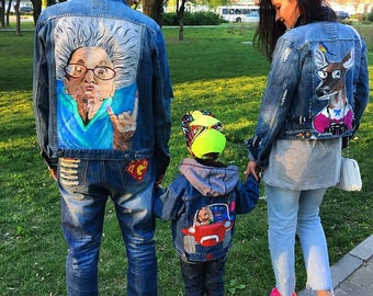 Monets Poppy Field Inspired Hand Painted Denim Jacket - Etsy