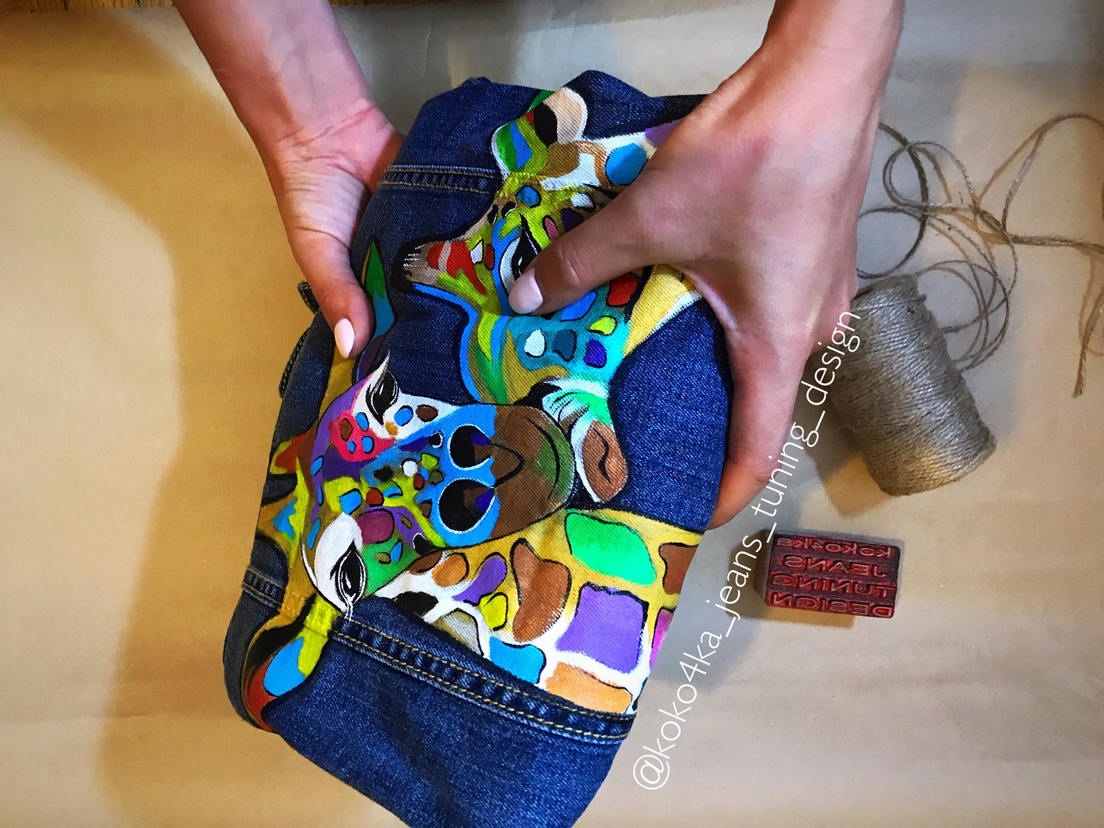 Handpainted Denim Jacket Painting Jacket With Art Work on Art - Etsy