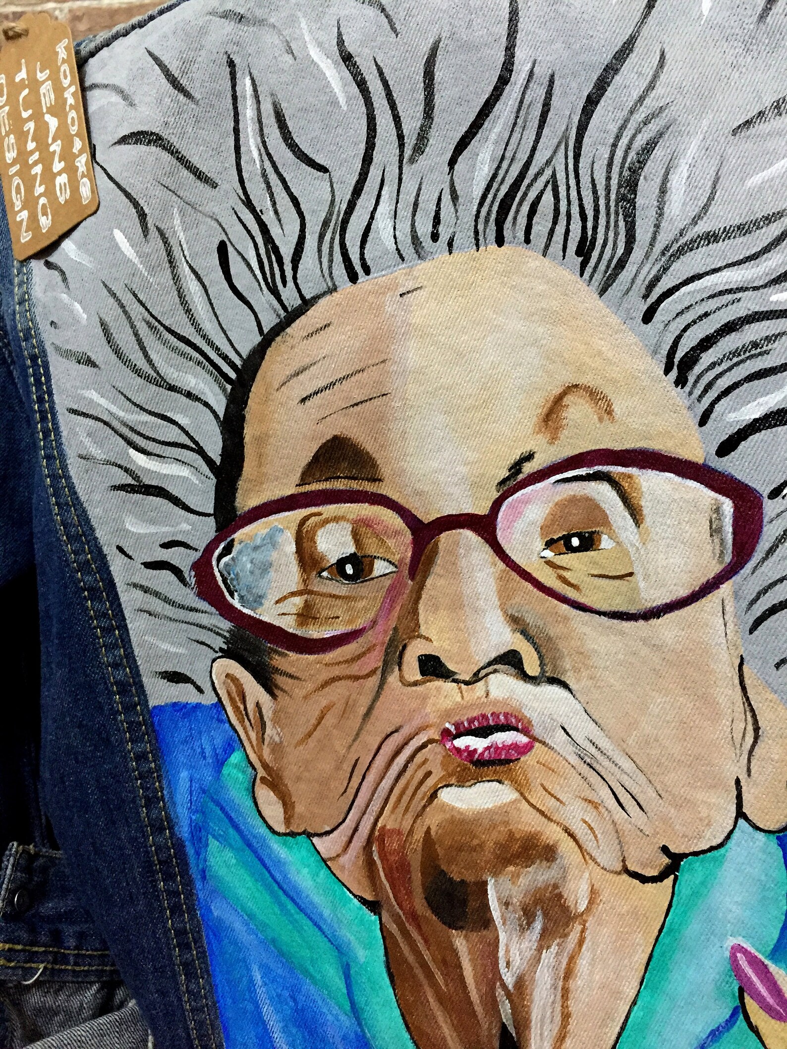 Hand Painted Denim Jacket Jacket With Painting Jacket With Art - Etsy