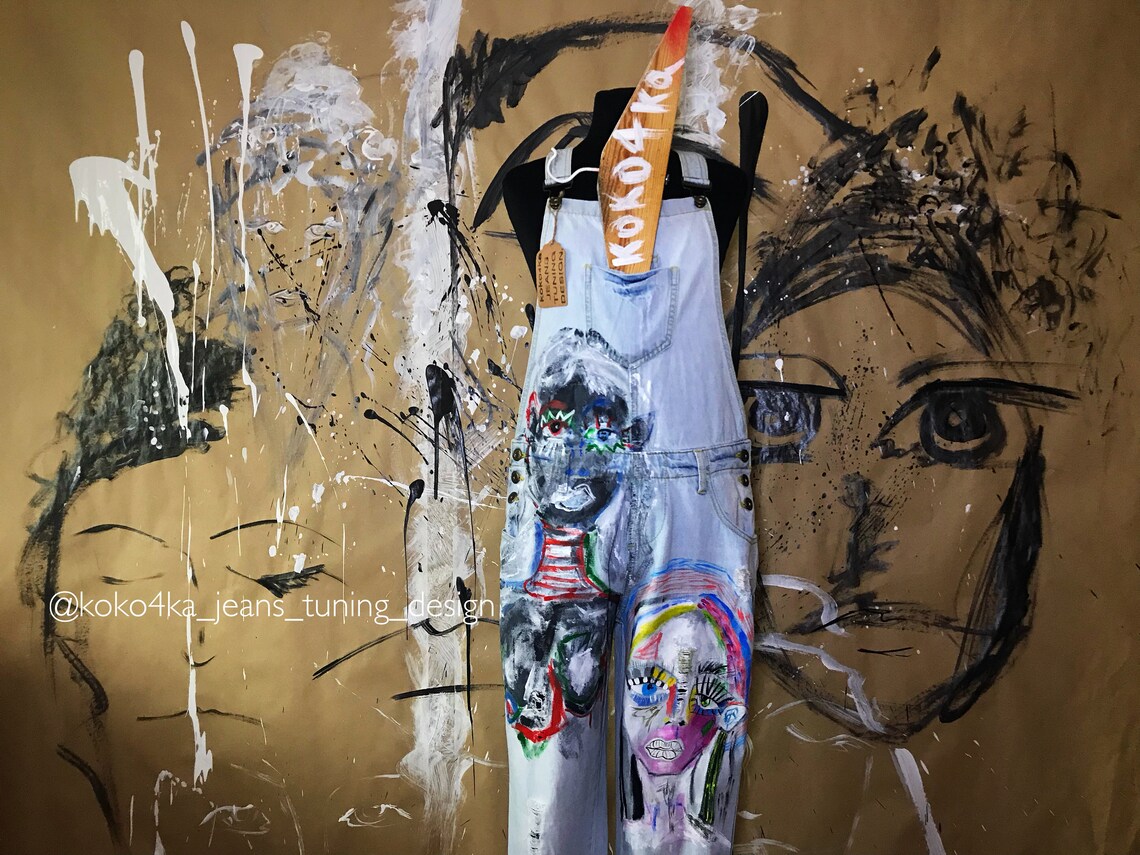 Graffiti Overalls Boho Overalls Hand Painted Overalls Painted | Etsy