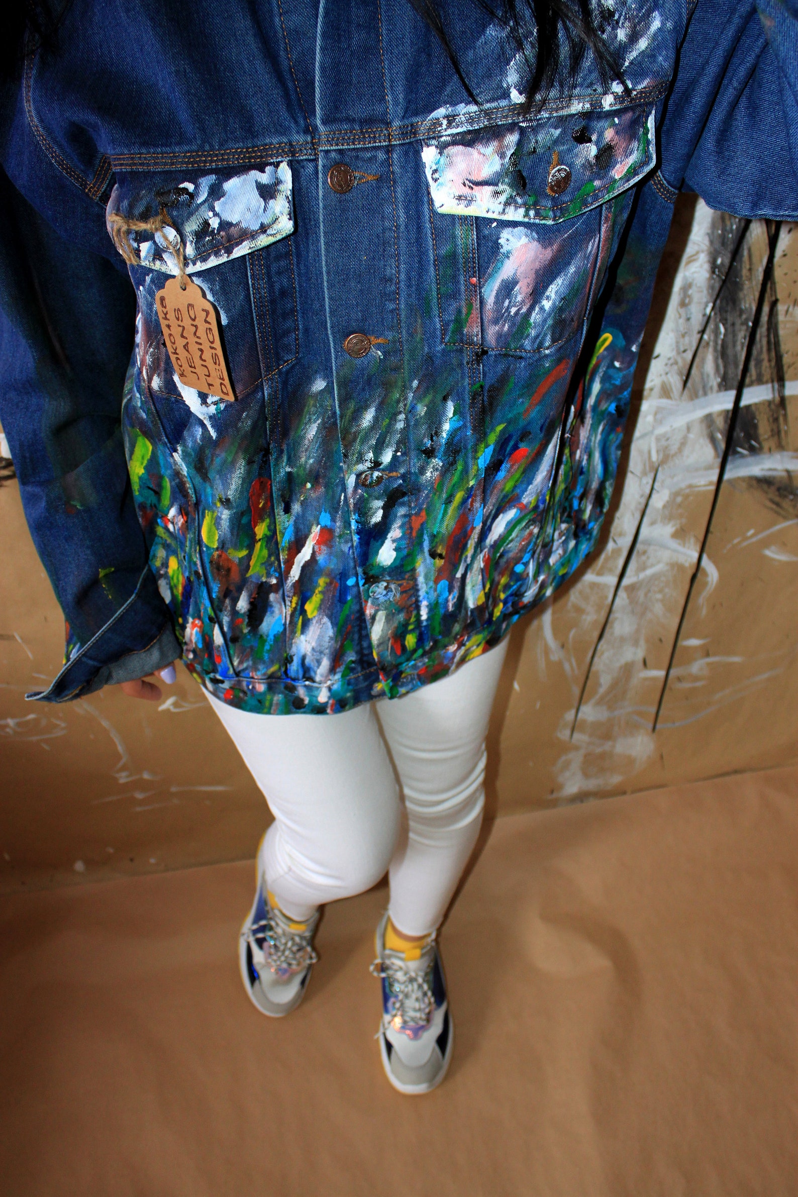 Hand Painted Denim Jacket With Painting Jacket With Art Work on It Art ...