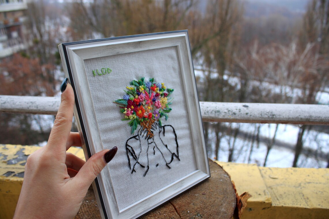 Impressionism Thread Painting Embroidered picture 1950 | Etsy