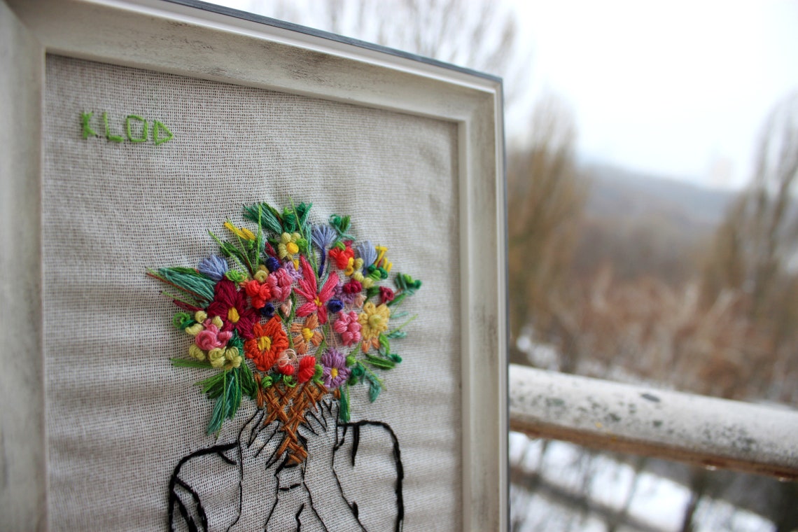 Impressionism Thread Painting Embroidered picture 1950 | Etsy