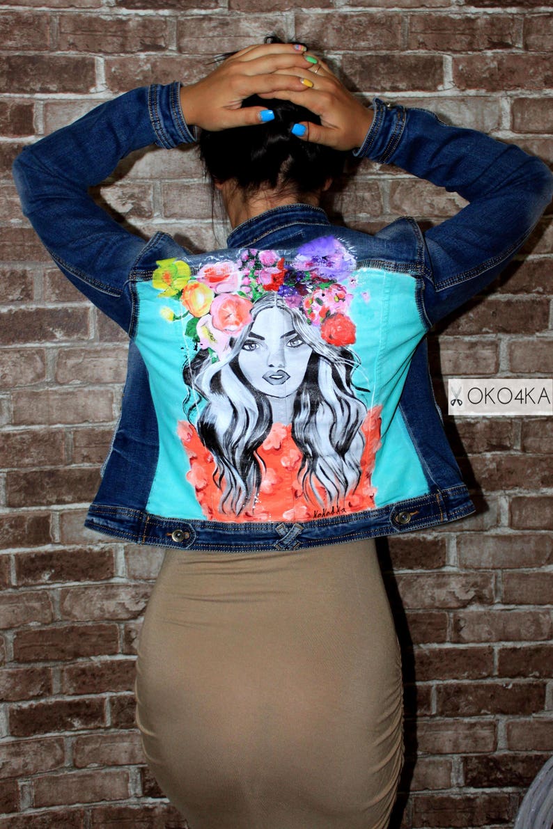 Custom Denim Jacket Jacket Hand-painted Unique Denim | Etsy