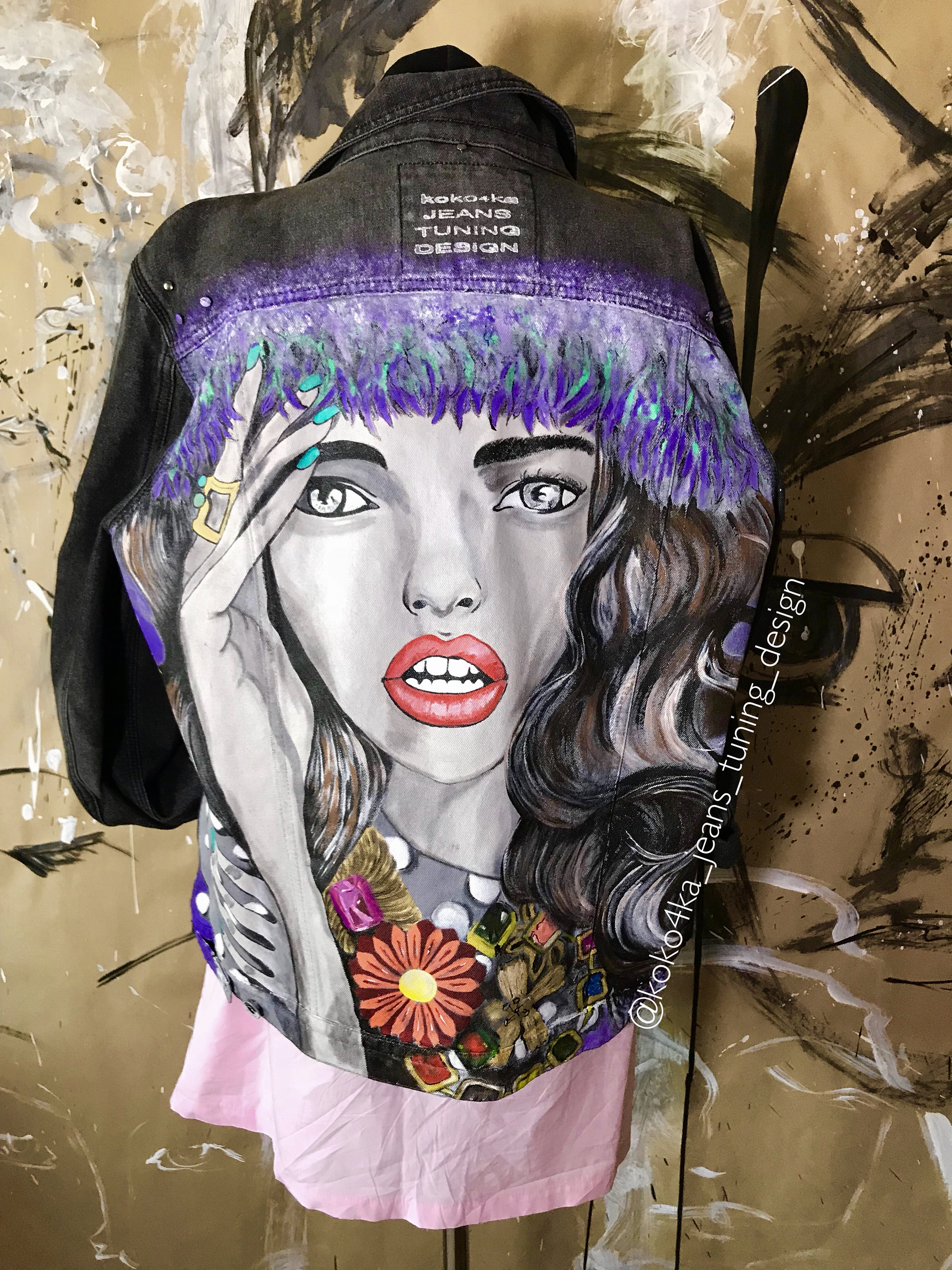 Custom Denim Jacket - Jacket Hand-painted - Unique Denim Clothing ...