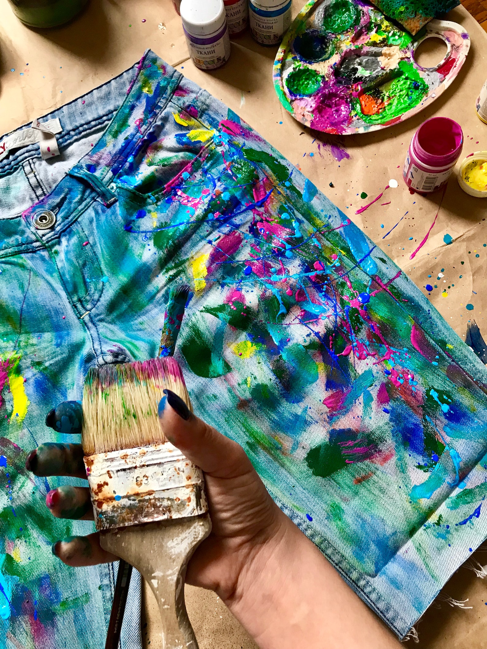 Paint splatter Jeans Spray paint clothing Blots jeans Spray | Etsy