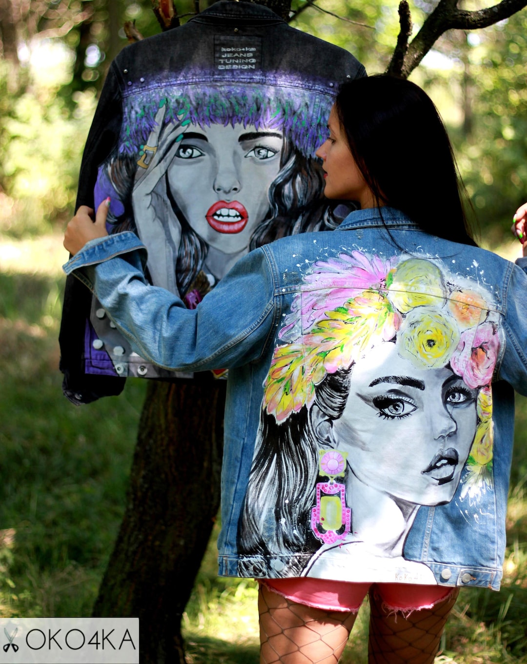 Custom Denim Jacket - Jacket Hand-painted - Unique Denim Clothing ...