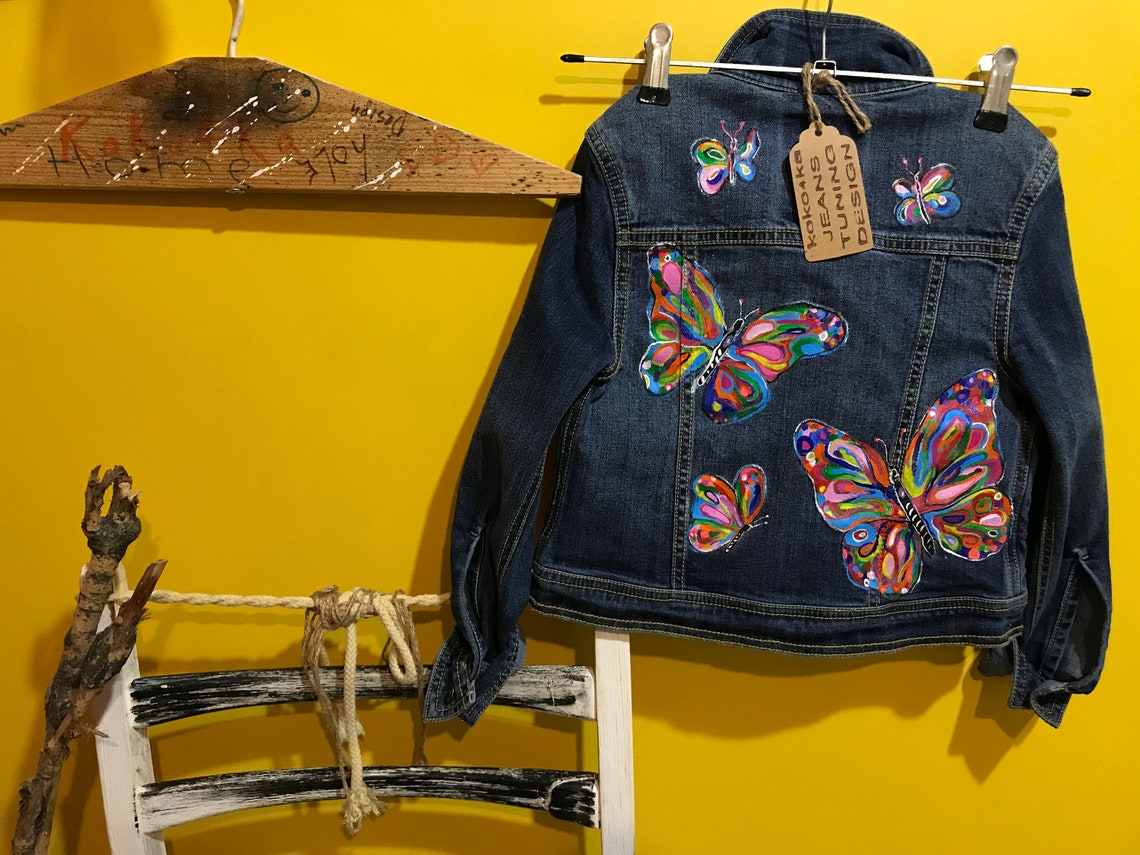 Handpainted Denim Jacket Painting Jacket With Art Work on Art - Etsy