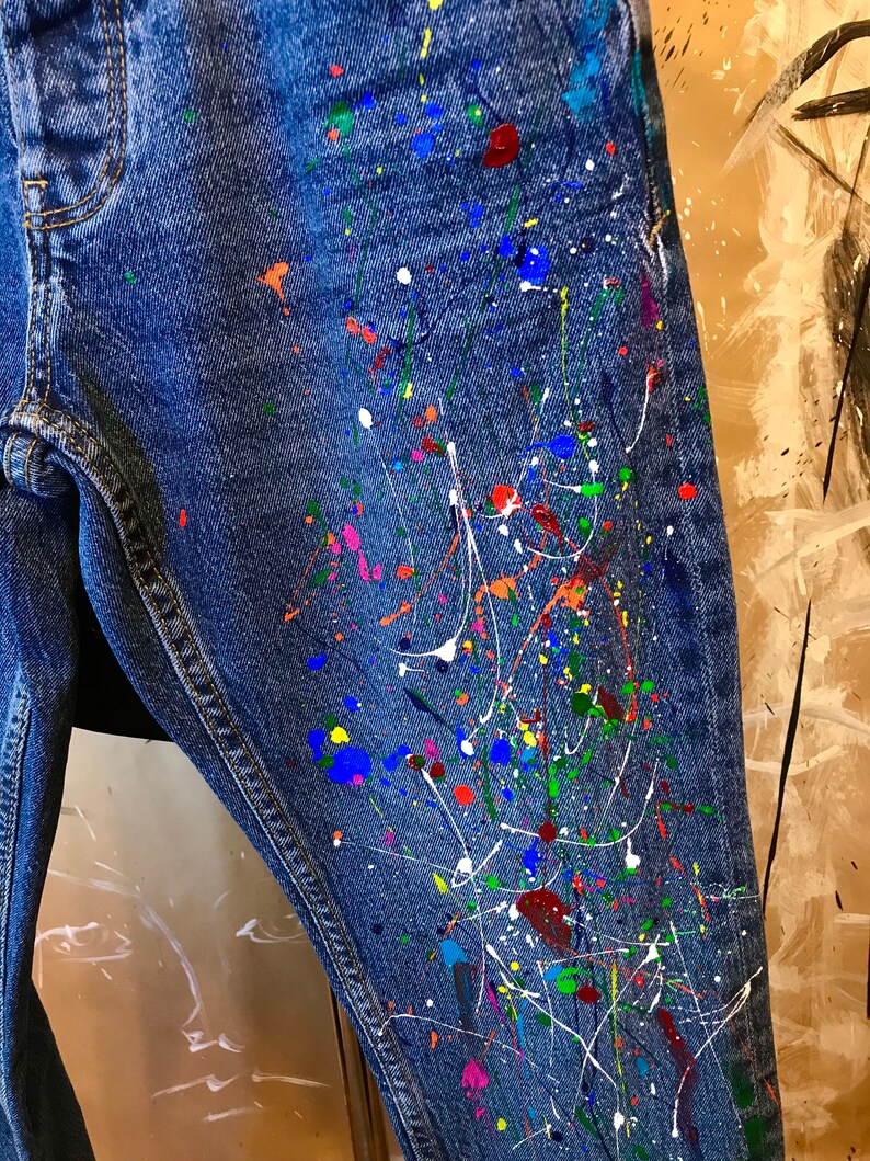 Paint Splatter Jeans Spray Paint Clothing Blots Jeans Spray Paint Paint ...