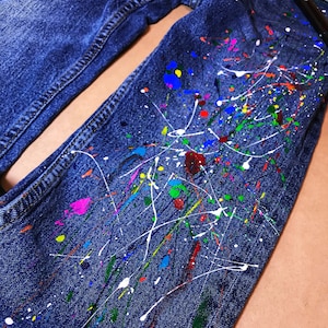 Paint Splatter Jeans Spray Paint Clothing Blots Jeans Spray Paint Paint ...