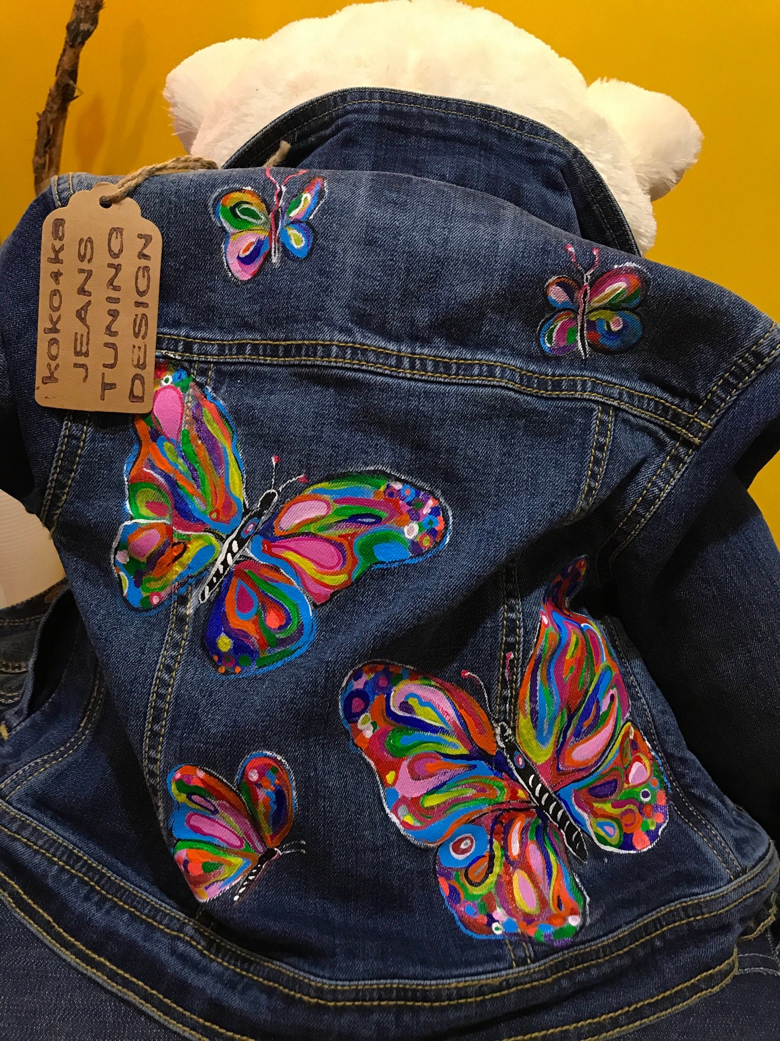 Handpainted Denim Jacket Painting Jacket With Art Work on Art on Denim ...
