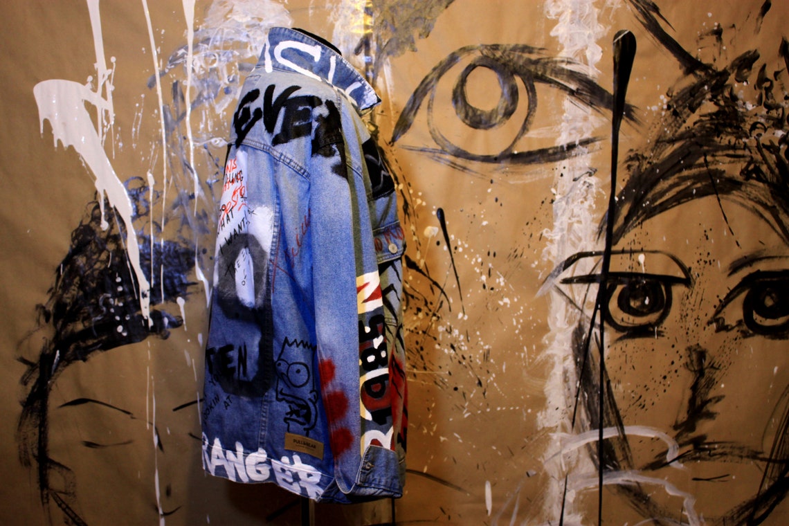 Graffiti jacket jacket coat oversized jacket graffiti | Etsy