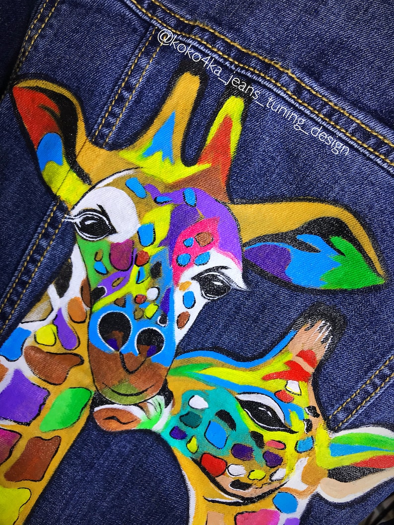 Handpainted Denim Jacket Painting Jacket With Art Work on Art - Etsy