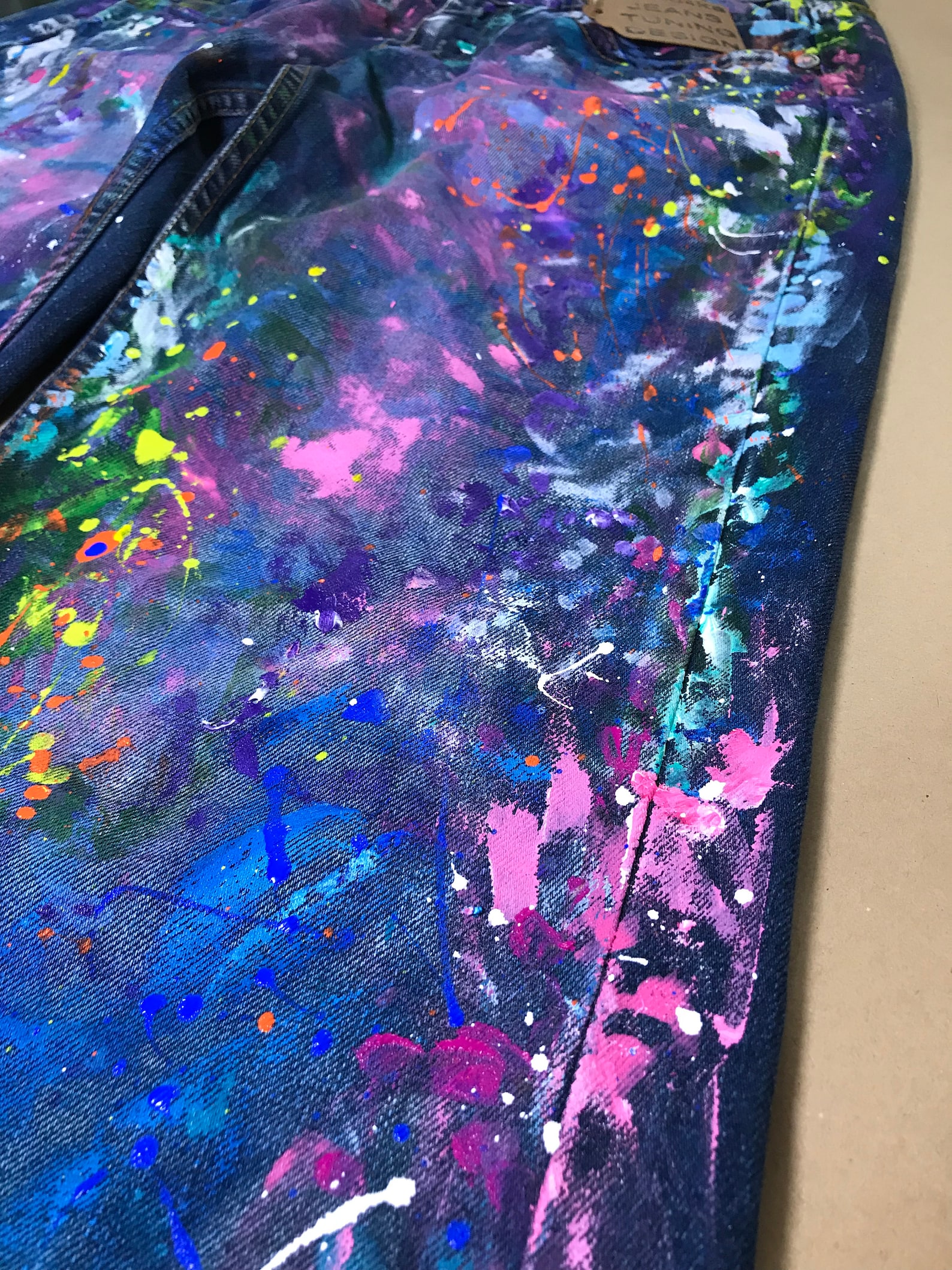 Men's Jeans Gift for Him Spray Paint Paint Splatter Jeans Festival ...