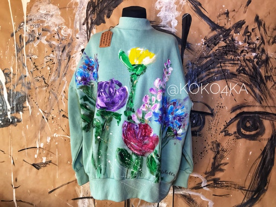 Sweatshirt With Art Work on It Art on Sweatshirt Gift | Etsy