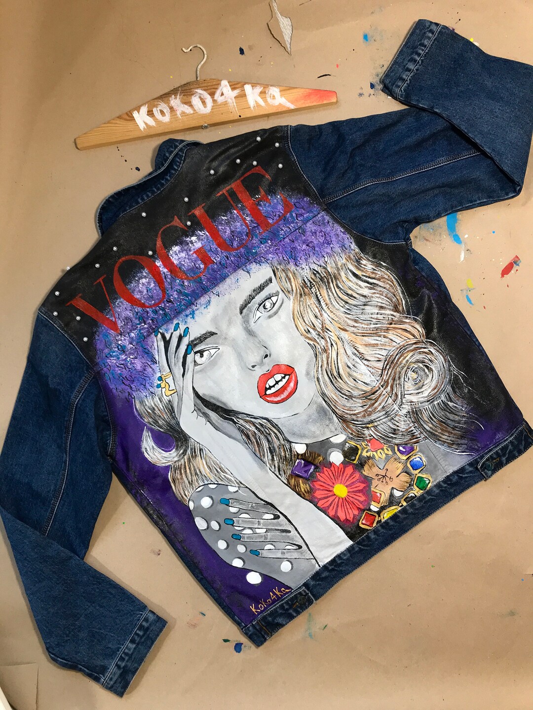 Custom Denim Jacket Jacket Hand-painted Unique Denim - Etsy