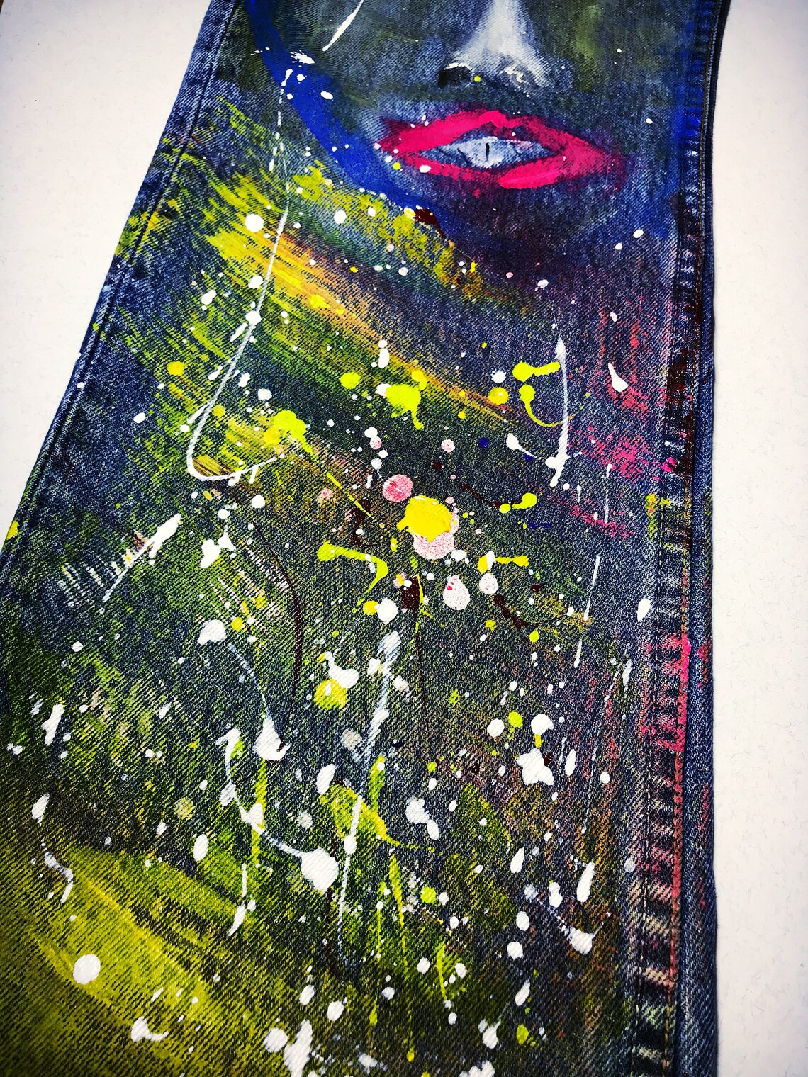 Jeans With Hand-painted Art on Jeans Portrait Women's - Etsy