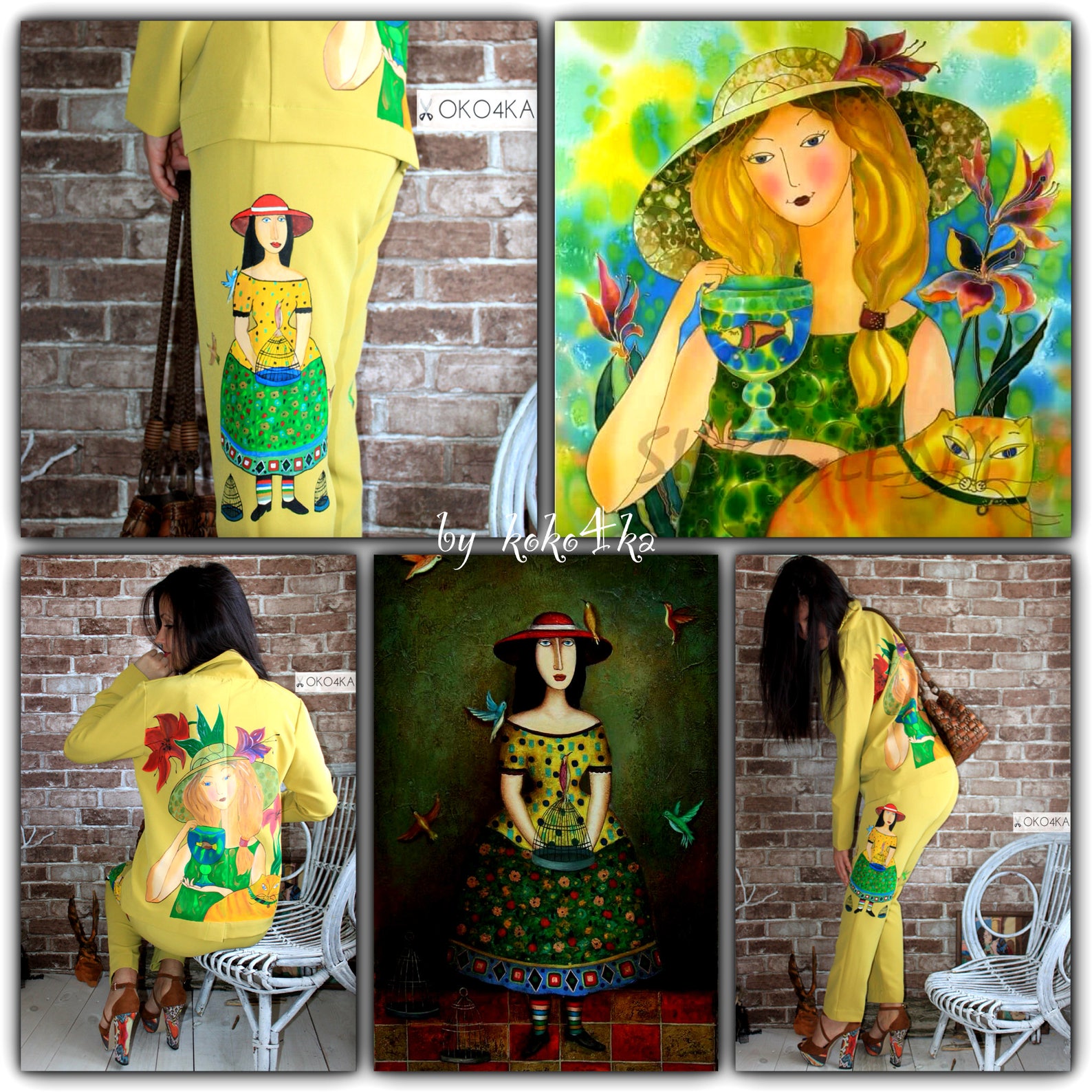 Stylish Set Art Costume With Hand Painted Jacket With a | Etsy