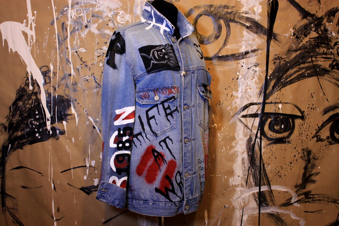 Graffiti jacket jacket coat oversized jacket graffiti | Etsy