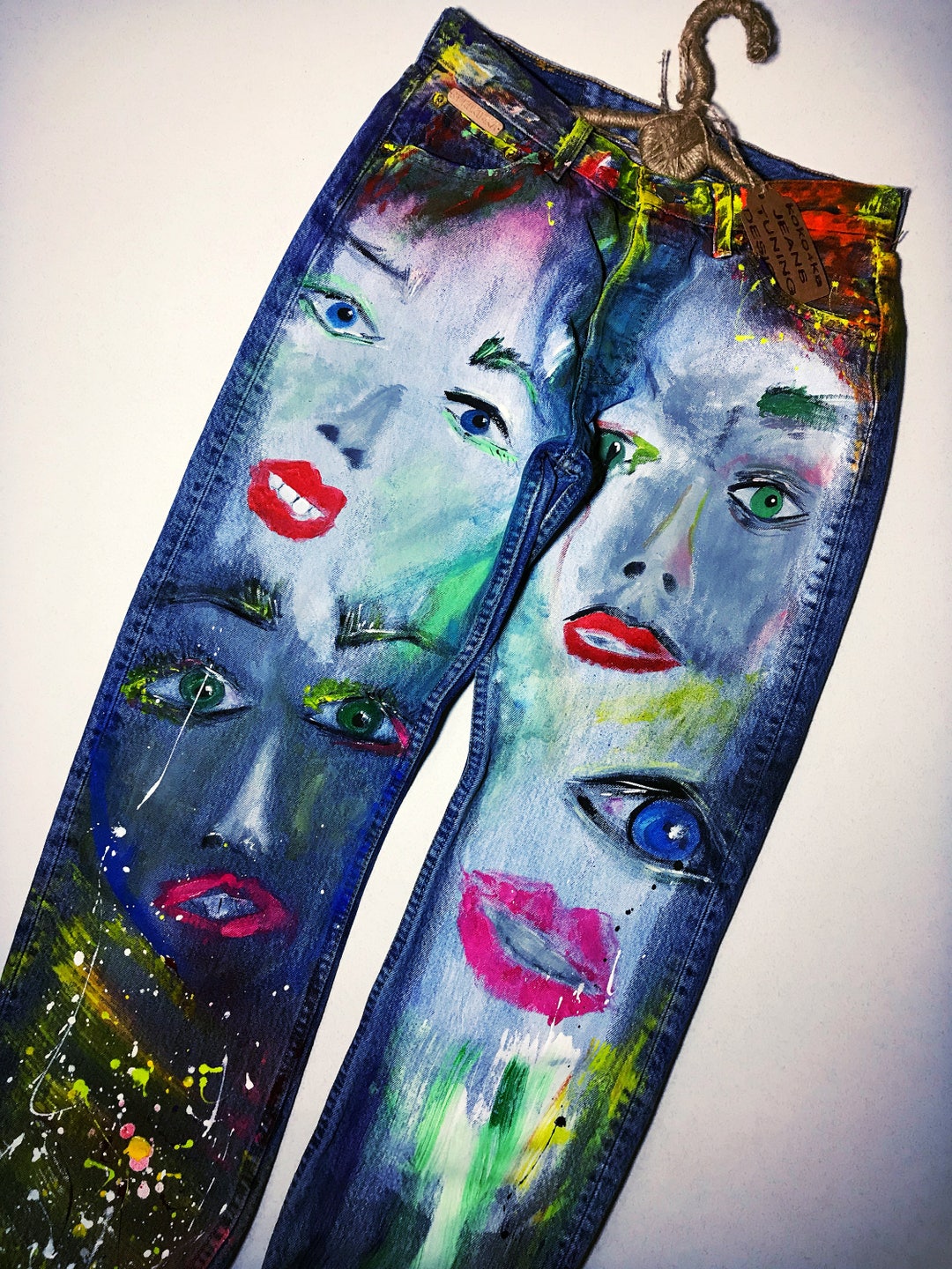 Jeans With Hand-painted - Art on Jeans - Portrait- Women's Jeans ...
