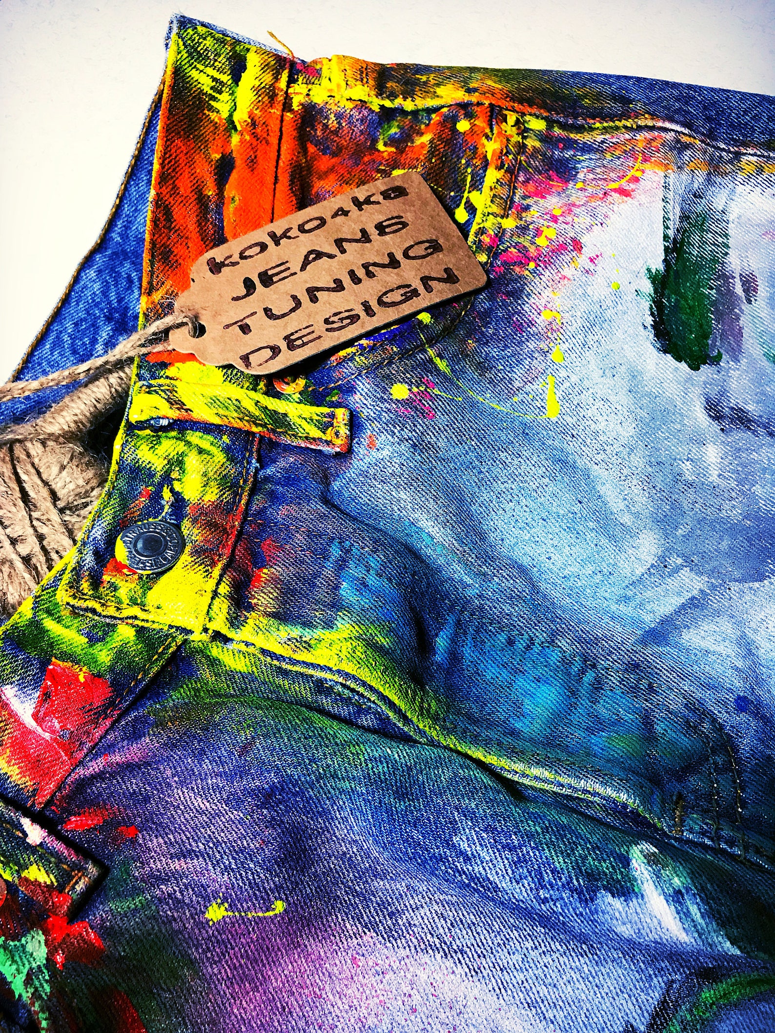 Jeans With Hand-painted Art on Jeans Portrait Women's - Etsy