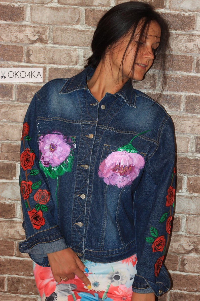 Custom Denim Jacket Jacket Hand-painted Unique Denim | Etsy