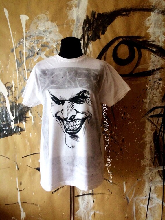 Hand-painted Tshirts Joker T-shirt Mans T-shirt Custom Tshirt - Etsy
