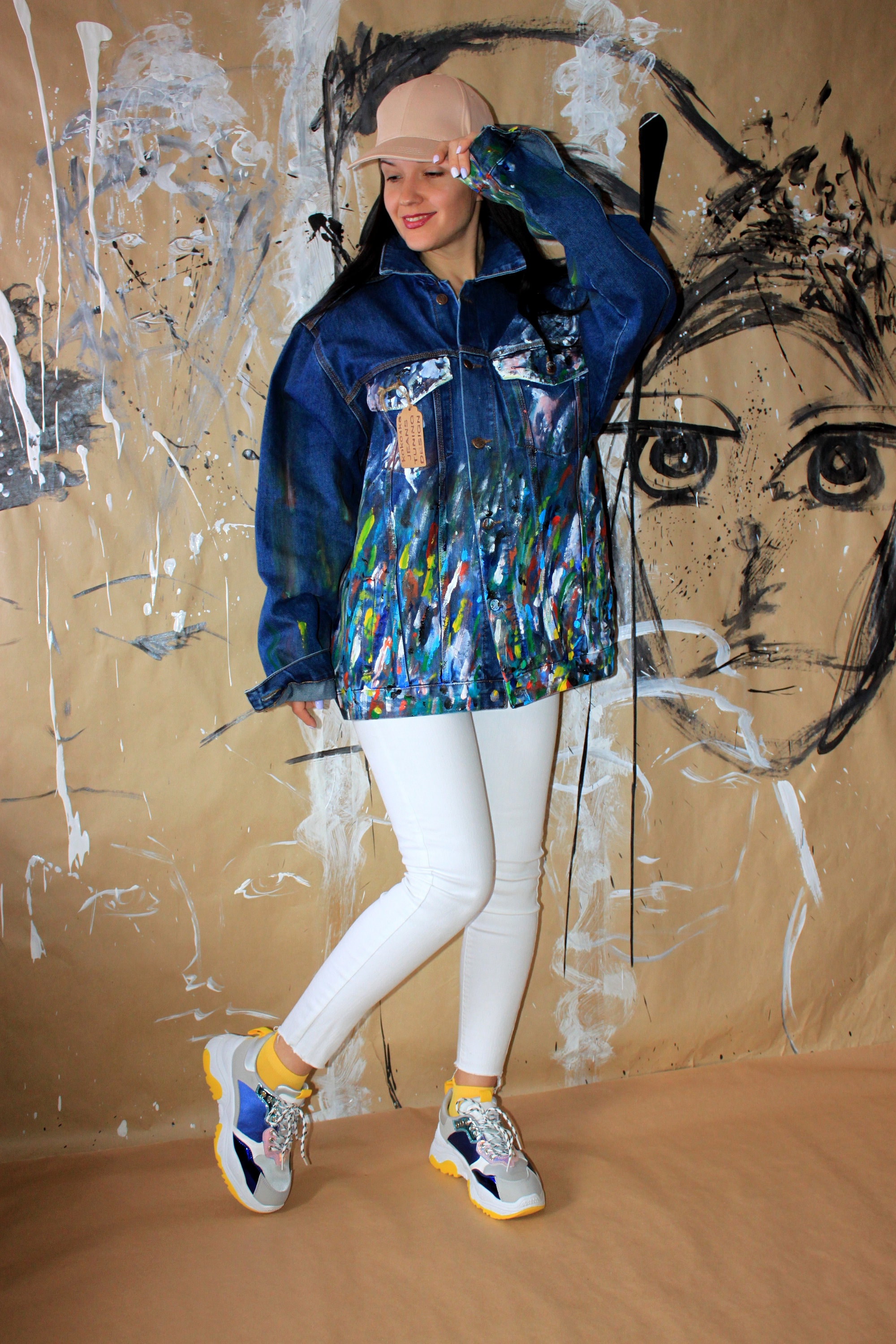 Hand painted denim Jacket with painting Jacket with art work | Etsy