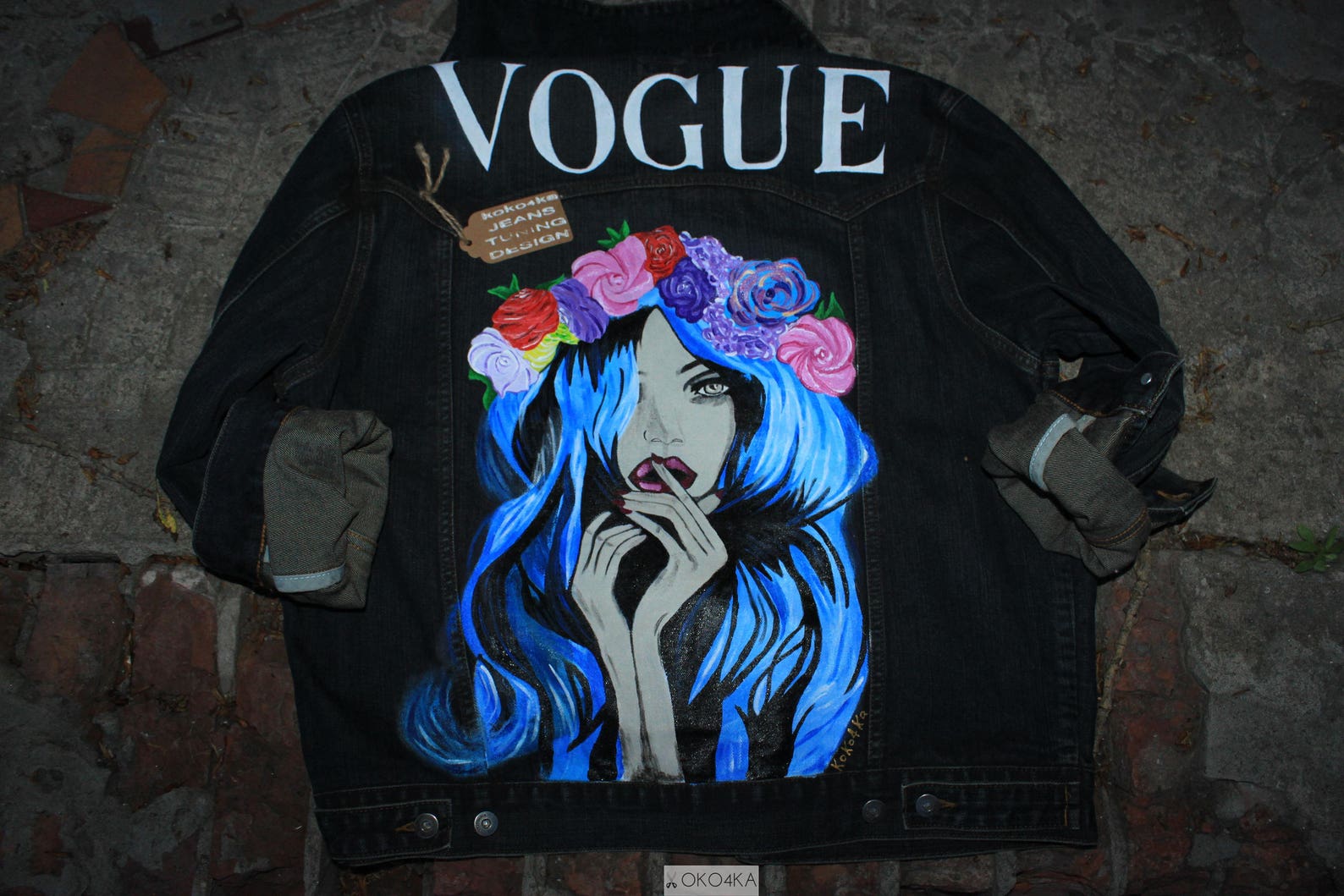 Hand Painted Denim Jacket With Painting Jacket With Art Work | Etsy