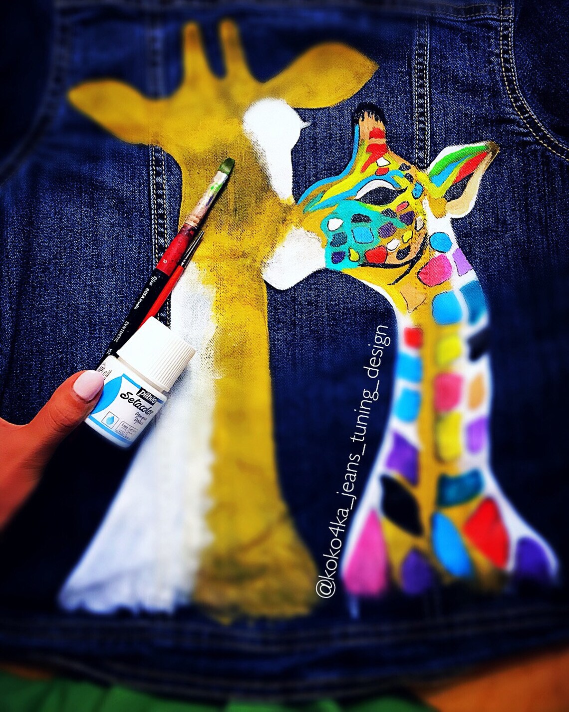 Handpainted Denim Jacket Painting Jacket With Art Work on Art - Etsy