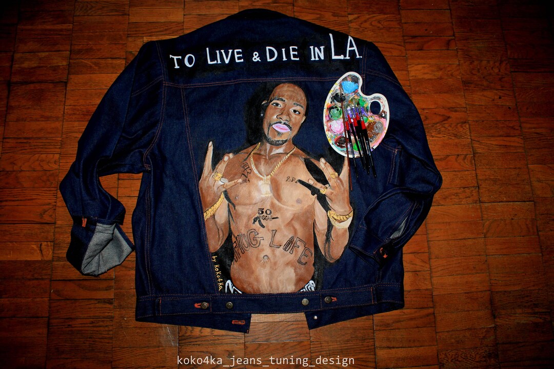 Custom Jacket - DENIM JACKET - Wearable Art - Men's Jacket - 2pac ...