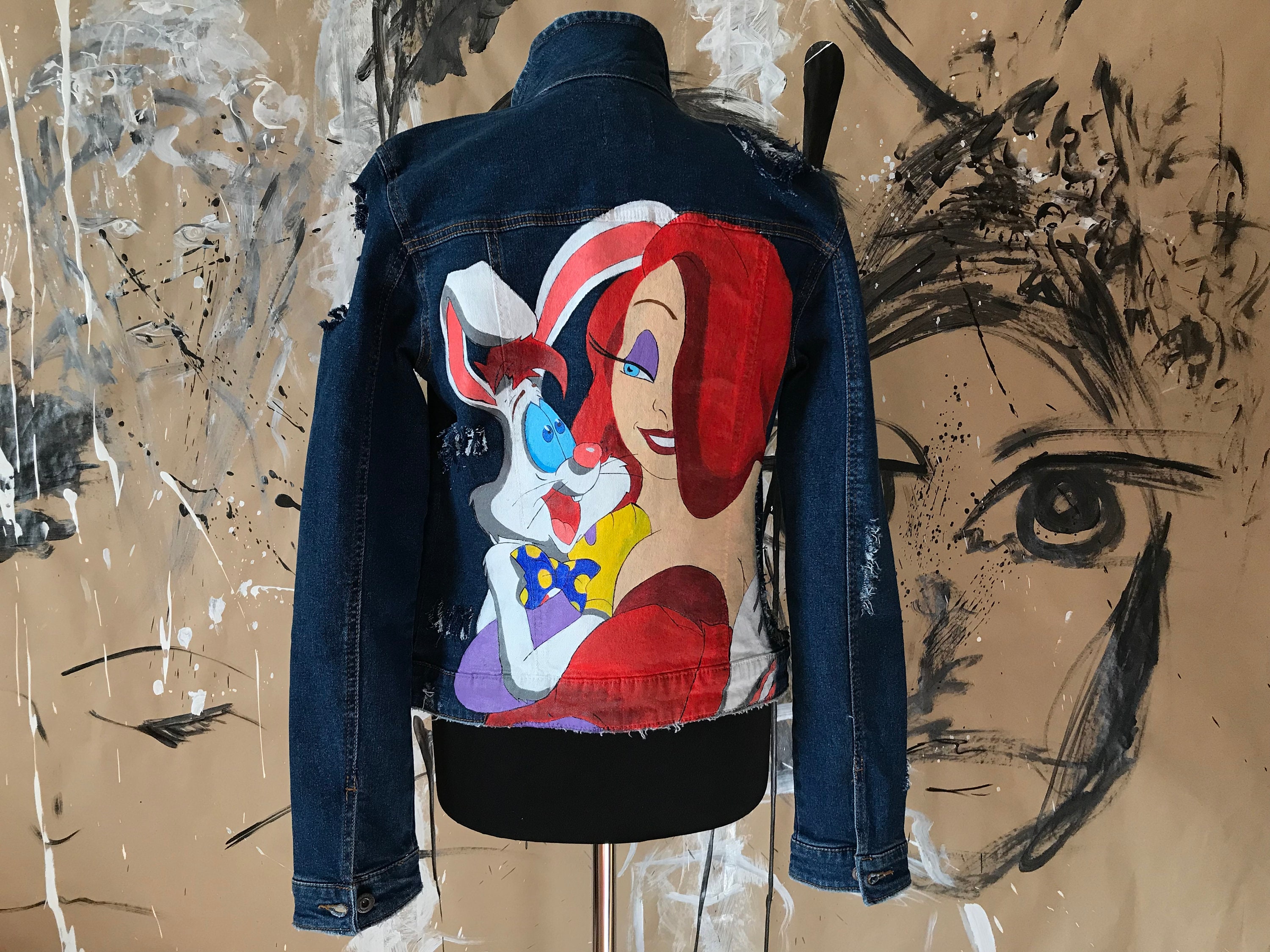 Hand painted jacket Jacket with painting Jacket with art work | Etsy