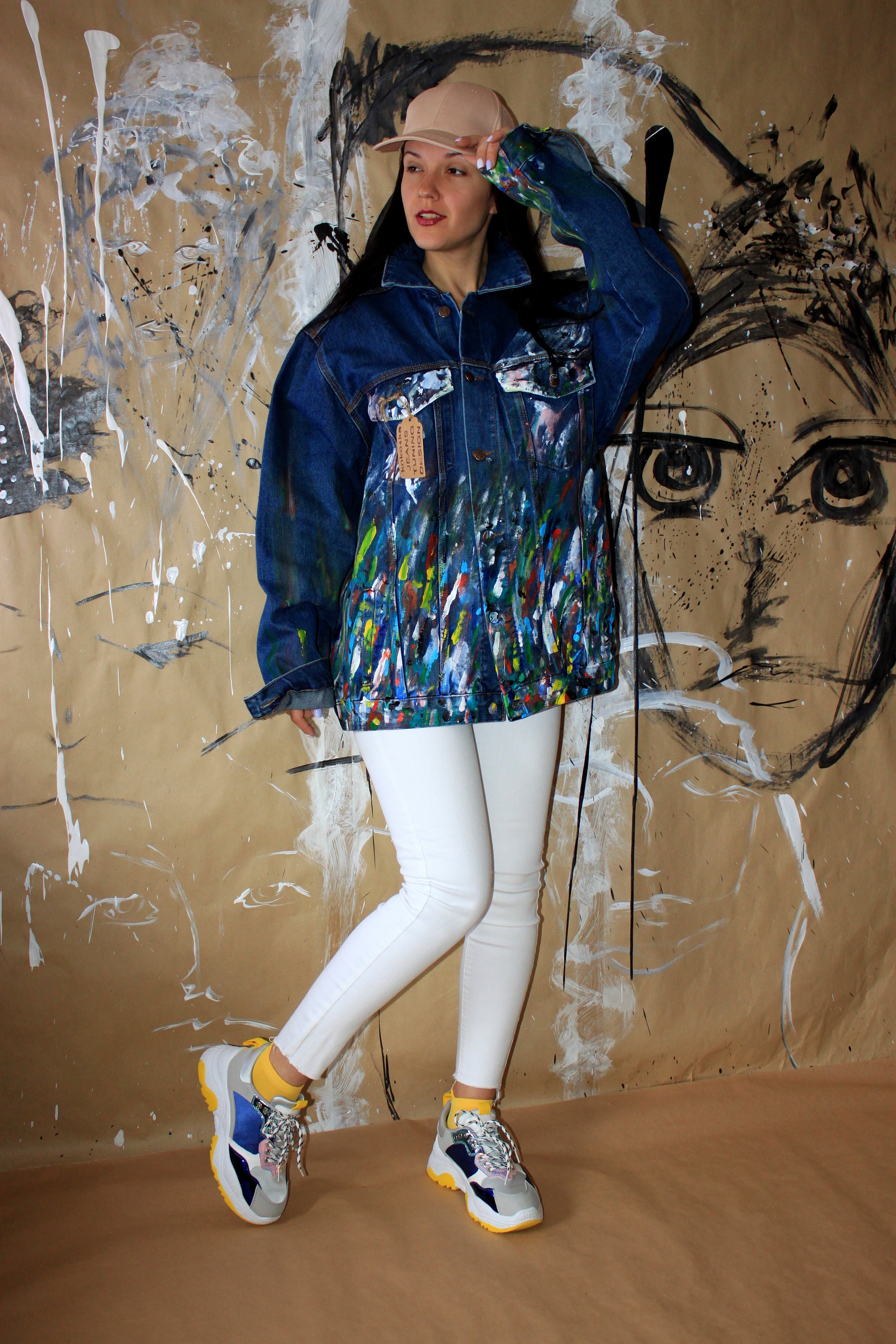 Hand painted denim Jacket with painting Jacket with art work | Etsy