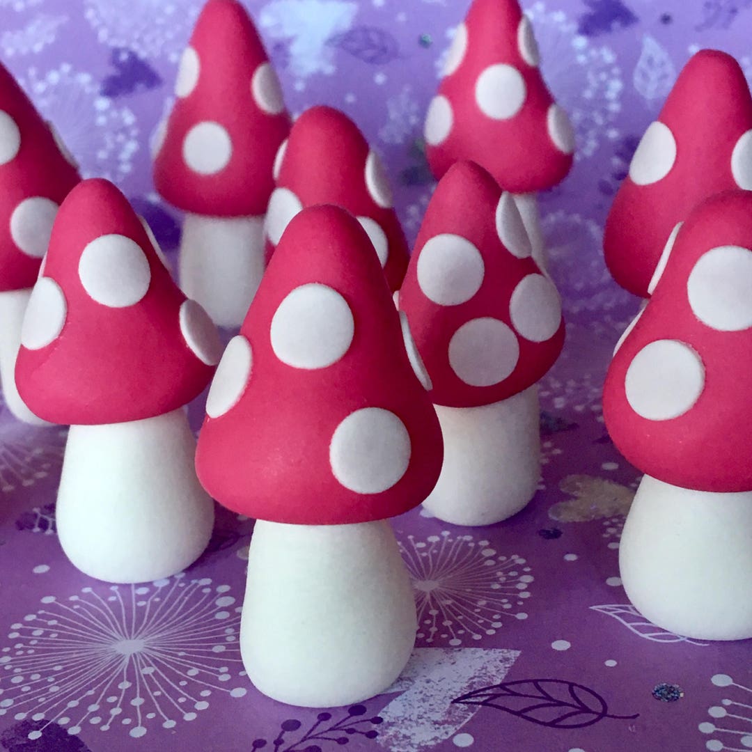12 Fondant 3d Toadstools Cupcake Toppers. Suits Fairy Theme Toppers Xx ...