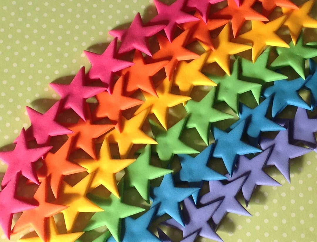 60 Fondant RAINBOW STAR Cake Toppers. Cupcake Toppers. Suits - Etsy