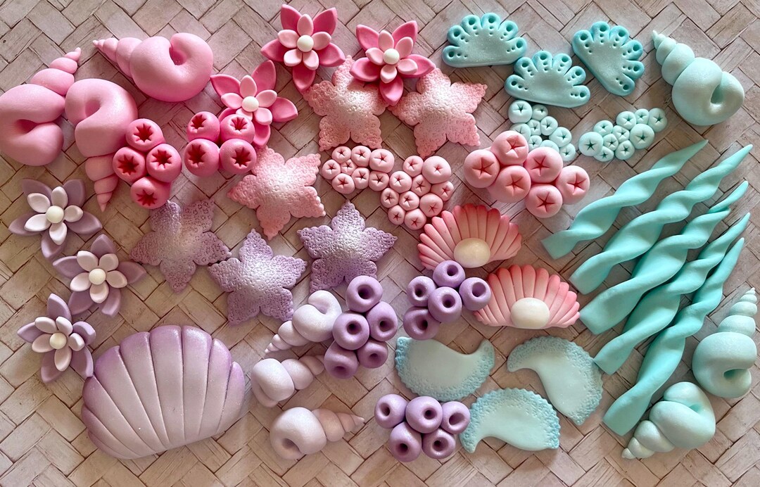 Fondant Clam and Shells Cake Toppers. Suits Mermaid Theme. Cute Xx - Etsy