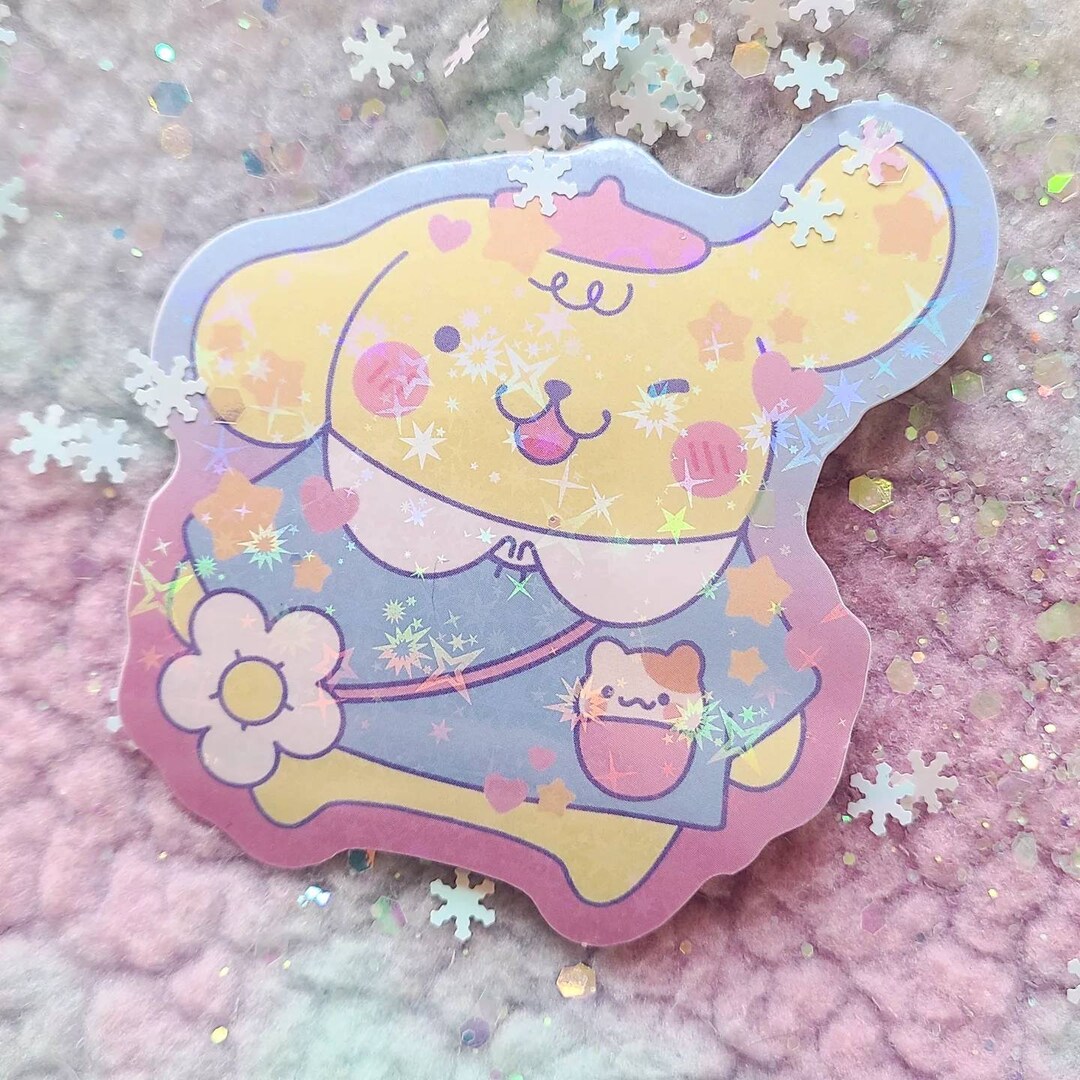 3 Glitter Holo Pudding Pup Sticker - Etsy