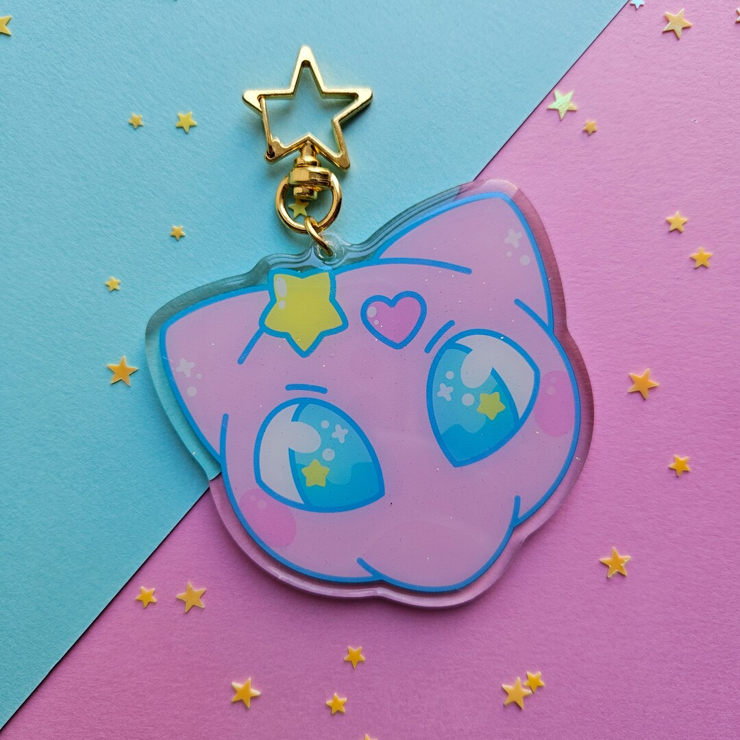 Double Sided Glitter Mew Keychain - Etsy