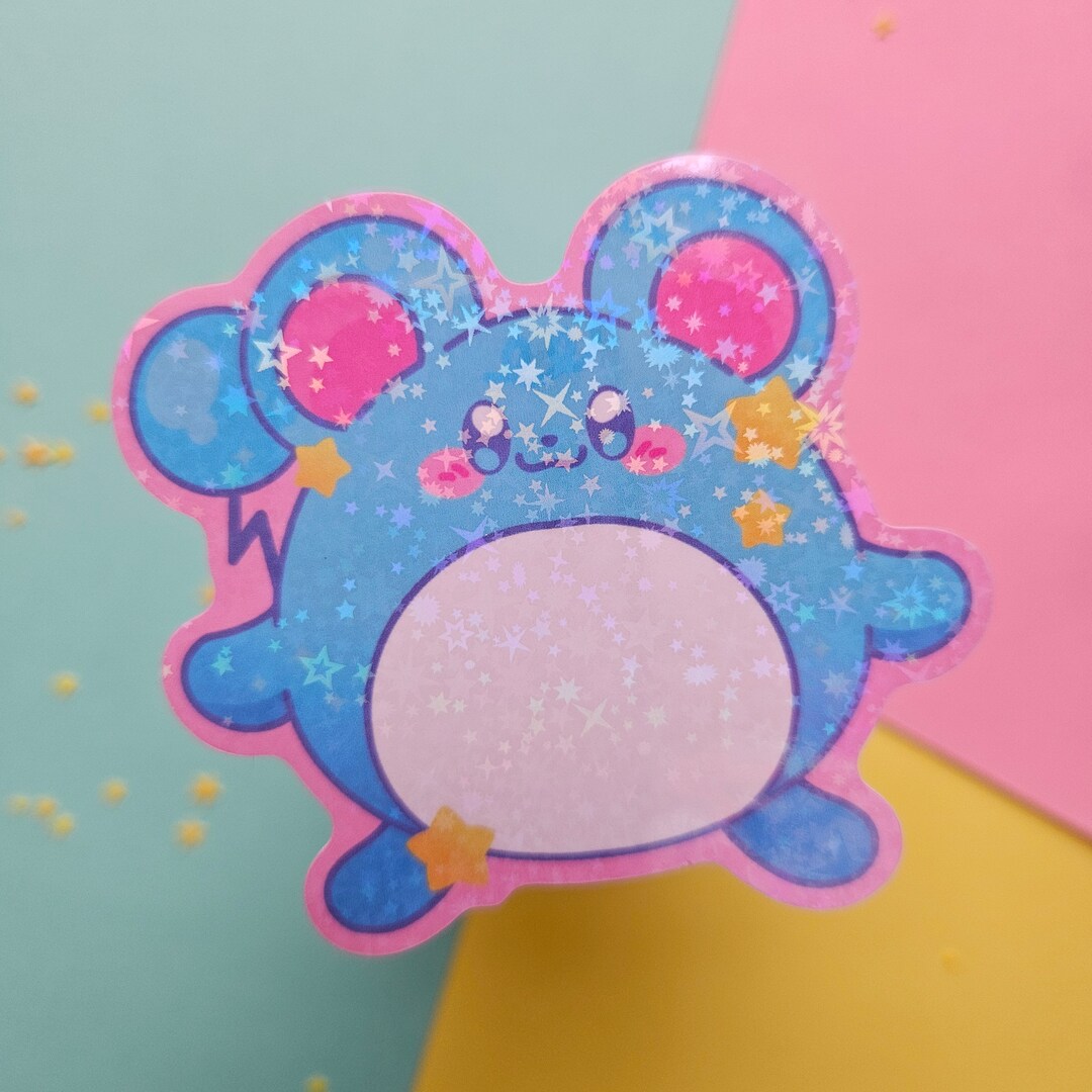 3 Holo Glitter Marill Sticker - Etsy