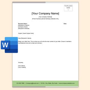 Letter Head Template Word Document, Business Letter Head , Custom ...
