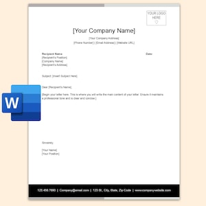 Letter Head Template Word Document, Business Letter Head , Custom ...