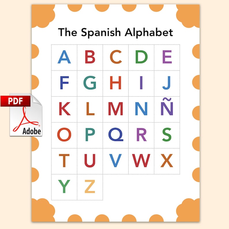 Spanish Alphabet Posters Coloring Pages, Simple and Easy for Beginners ...